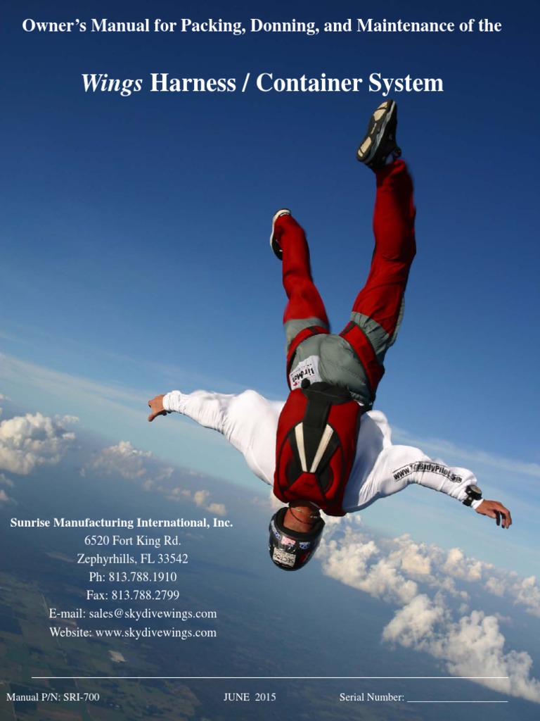 Wings Harness / Container System: Owner's Manual For Packing, Donning ...