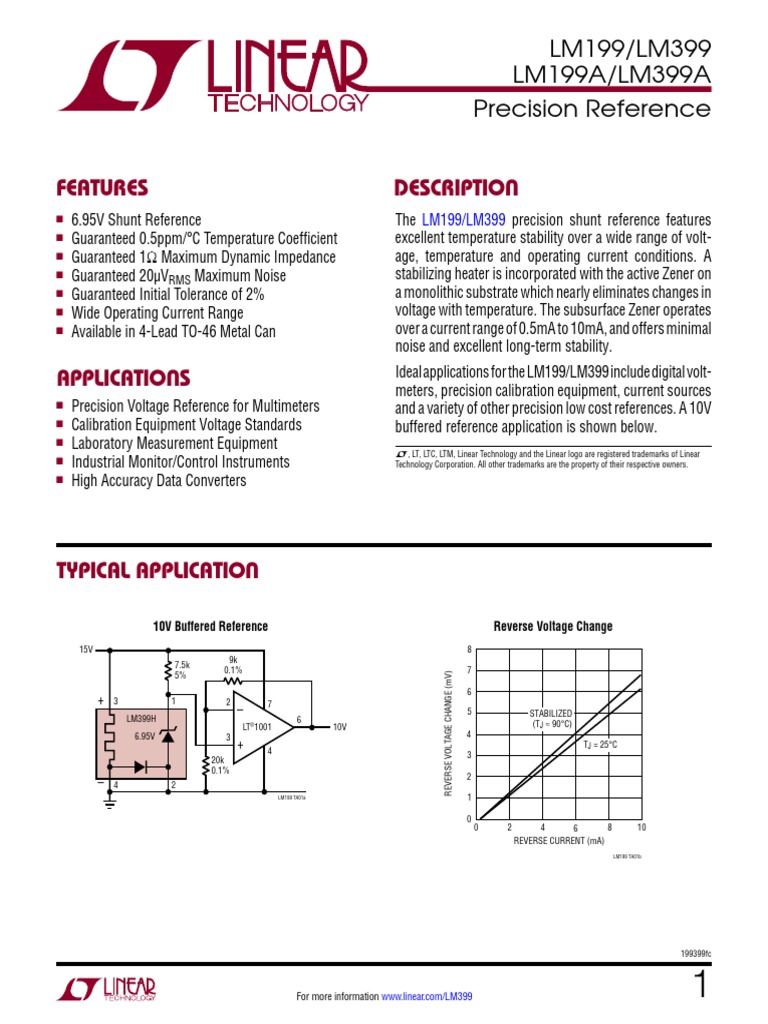 LM399 Datasheet (Linear Technology - AD) PDF | PDF | Electricity ...