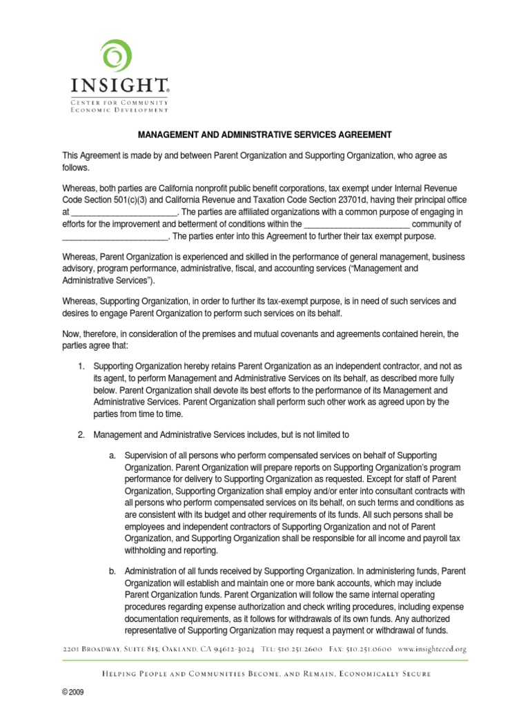 Sample Management and Agreement | PDF | Liability Insurance | Insurance