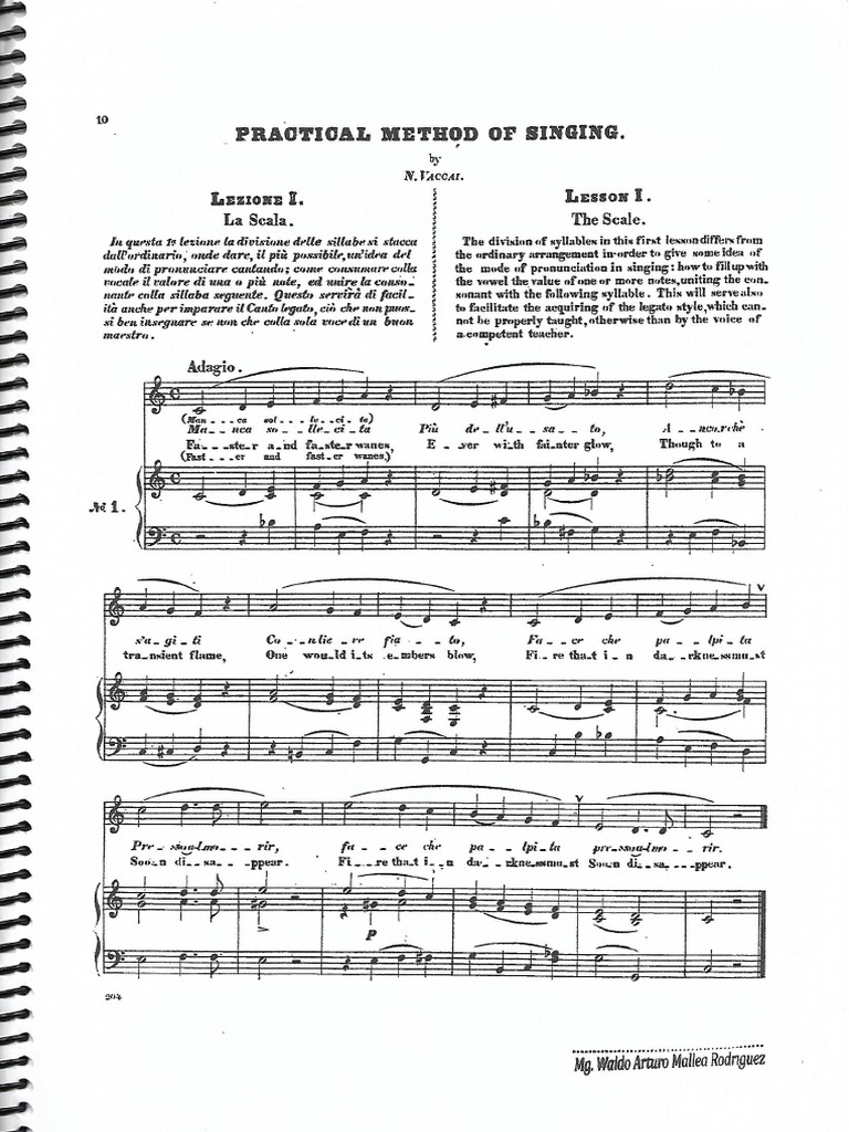 Vaccai Leccion 1 PDF | PDF