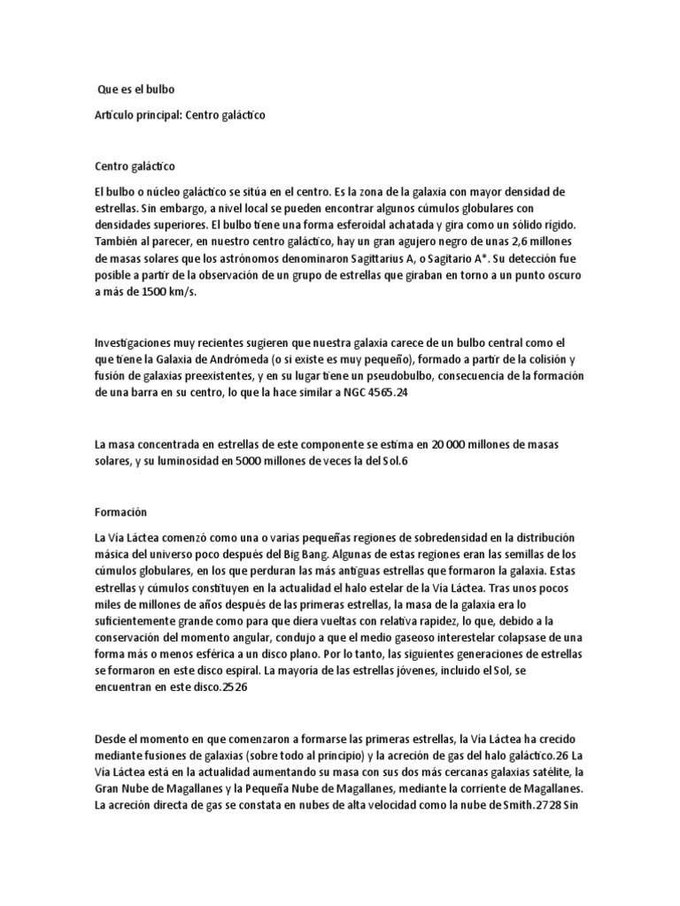 Que Es El Bulbo | PDF | Vía láctea | Galaxia