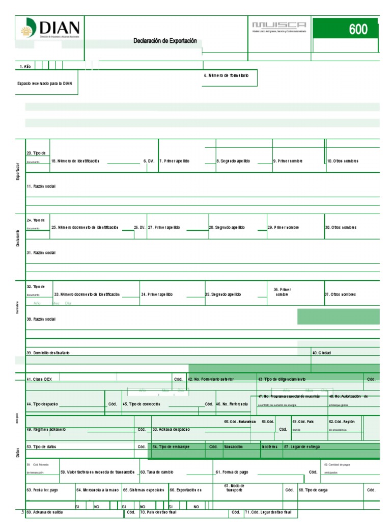 Formulario de Declaración de Exportación | PDF | Transporte de ...