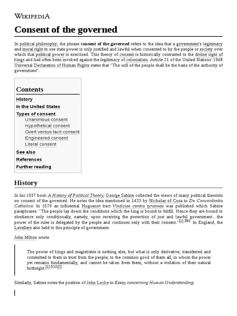 Consent of The Governed | Download Free PDF | Policy | Political Theories