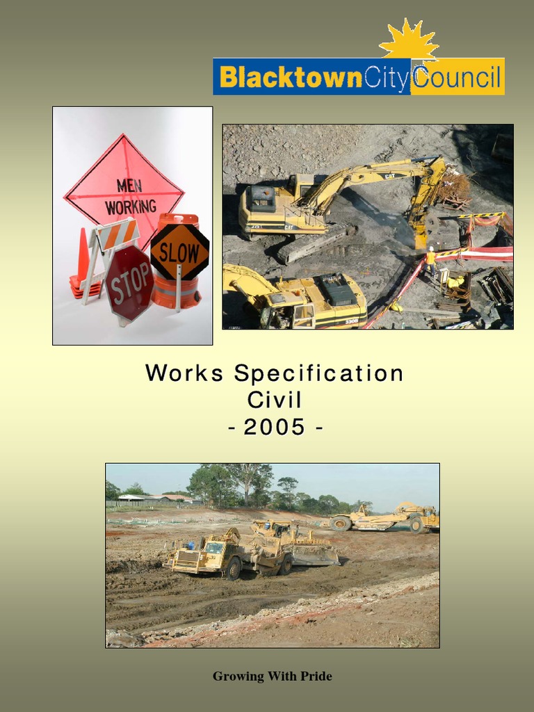 Blacktown Civil Works Specifications 2005 | PDF | Road Surface | Road