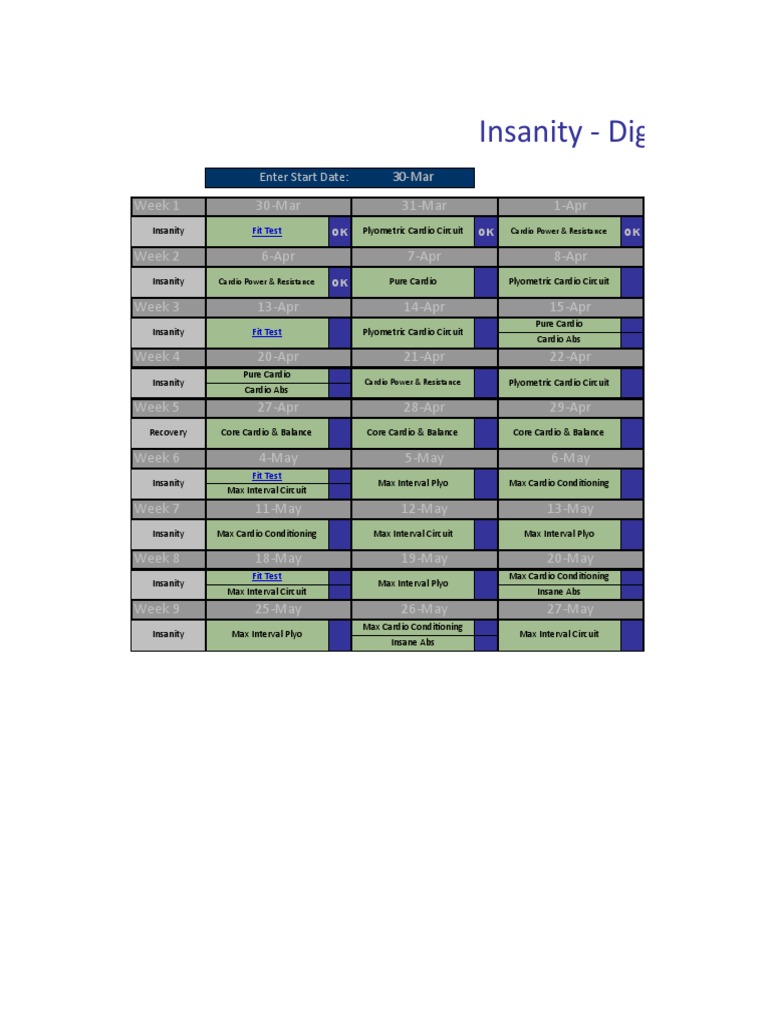 Insanity - Dig Deeper! Moreno: Week 1 30-Mar 31-Mar 1-Apr | PDF | Human ...