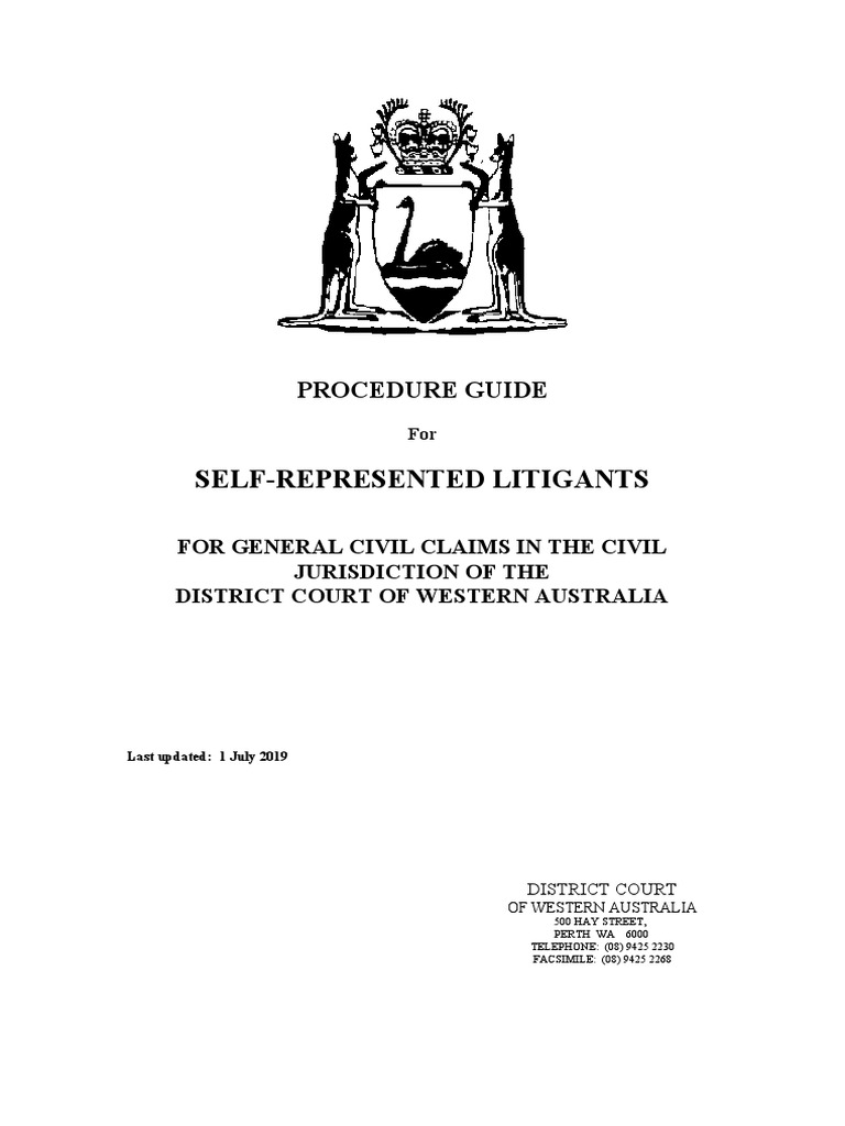 Self-Represented Litigants: Procedure Guide | PDF | Default Judgment ...