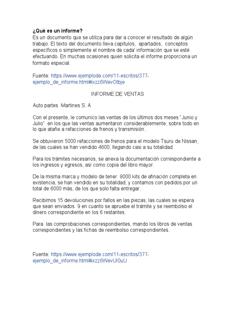 Informe Ventas | PDF