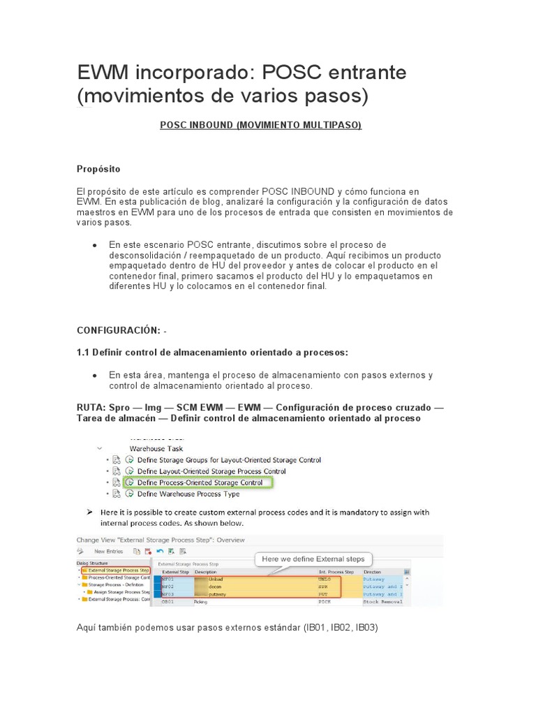 Configuración de POSC Inbound en EWM | PDF | Informática | Informática y tecnología de la ...