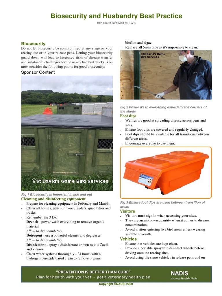 Biosecurity and Husbandry Best Practice | PDF | Birds | Chicken