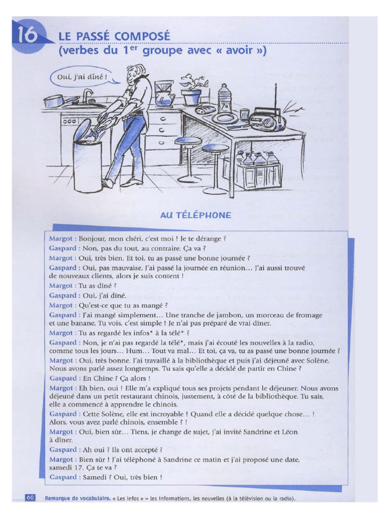 Au Téléphone Passé Composé Avec Avoir PDF | PDF