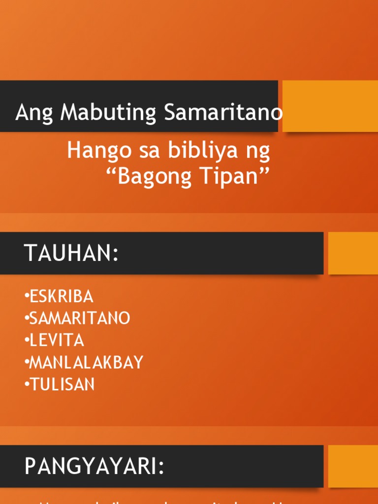 Ang Mabuting Samaritano g6 | PDF