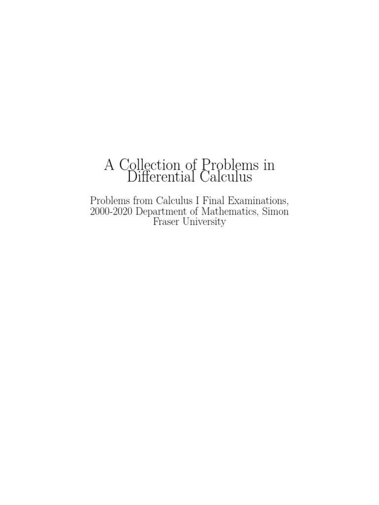 Differential Calculus Problem Set | PDF | Derivative | Calculus