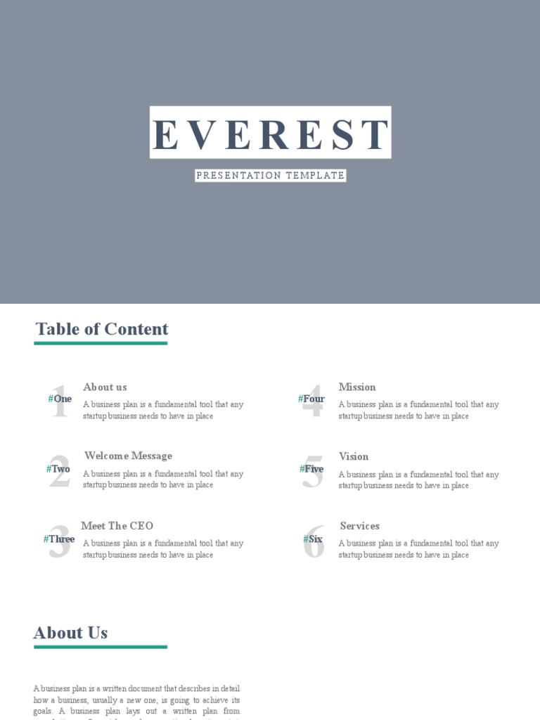 Everest Powerpoint Template | PDF | Business Plan | Startup Company
