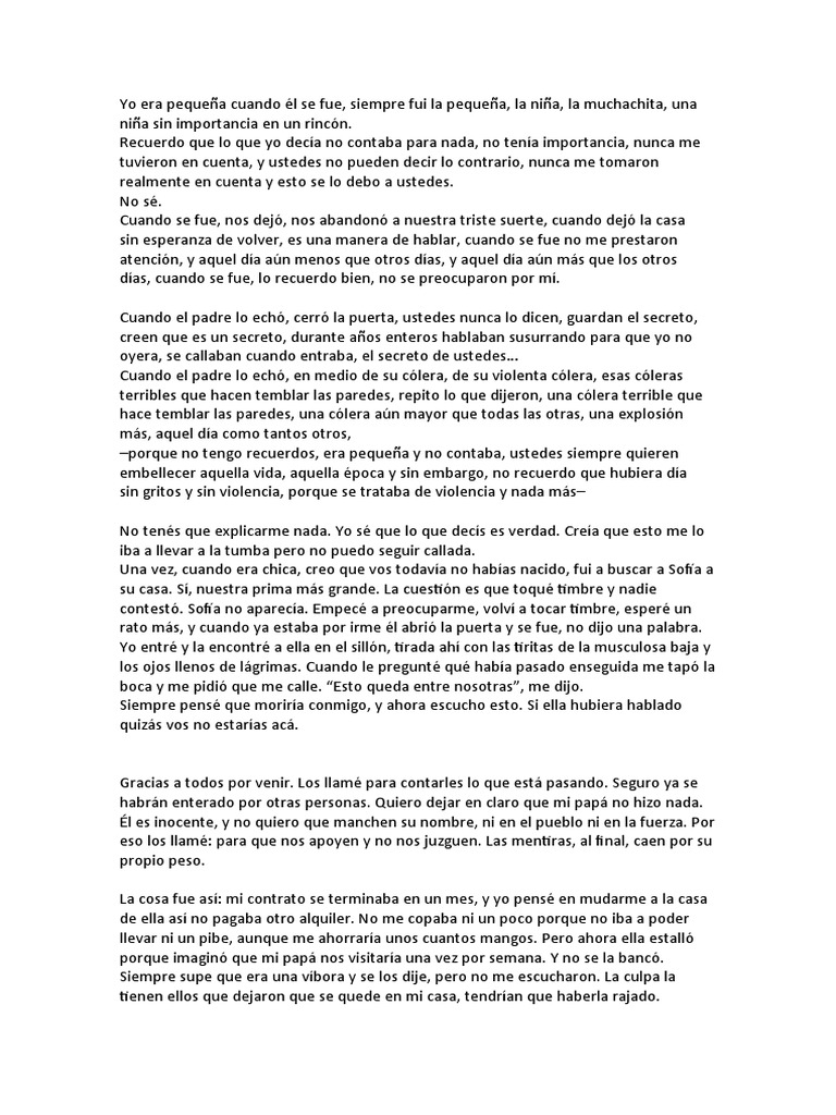 Yo Era Pequeña Cuando Él Se Fue | PDF