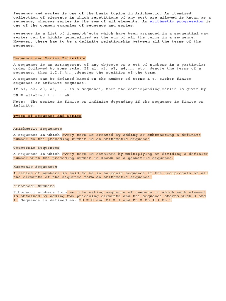 Understanding Sequences and Series | PDF | Sequence | Summation