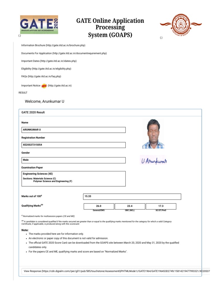 GATE - 2020 - Welcome PDF | PDF