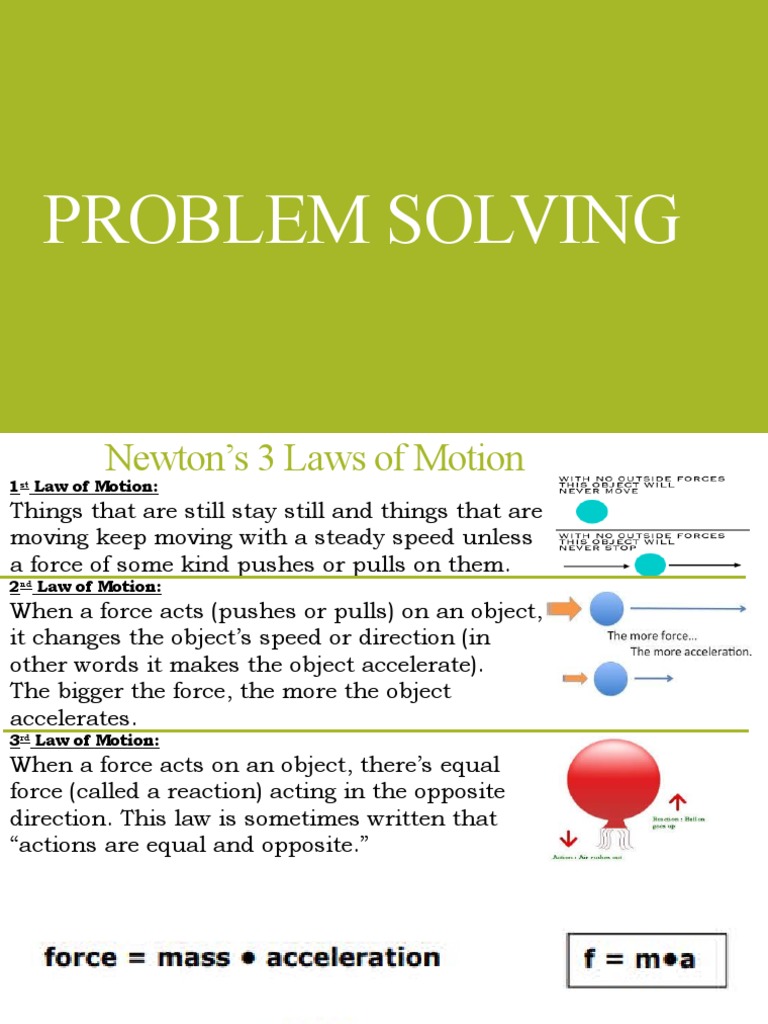 Problem Solving | PDF | Force | Newton's Laws Of Motion