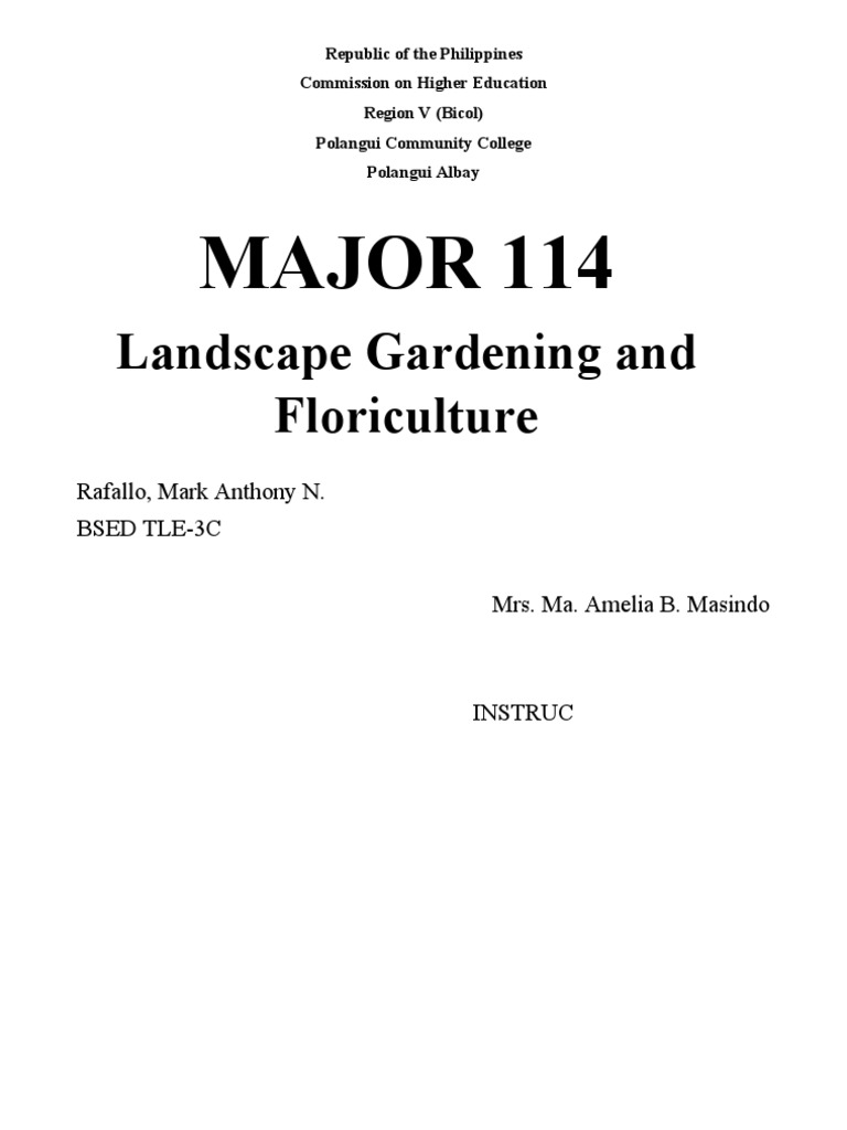 Landscape Design for BSED TLE Students | PDF