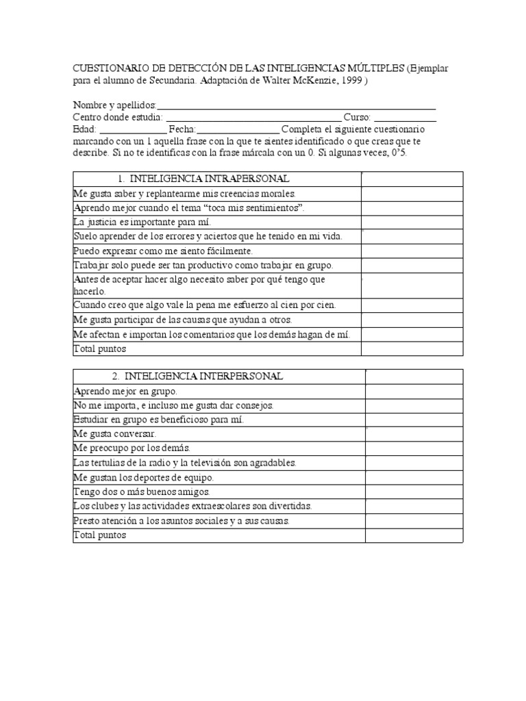 Cómo identificar tu inteligencia múltiple | PDF | Conceptos ...