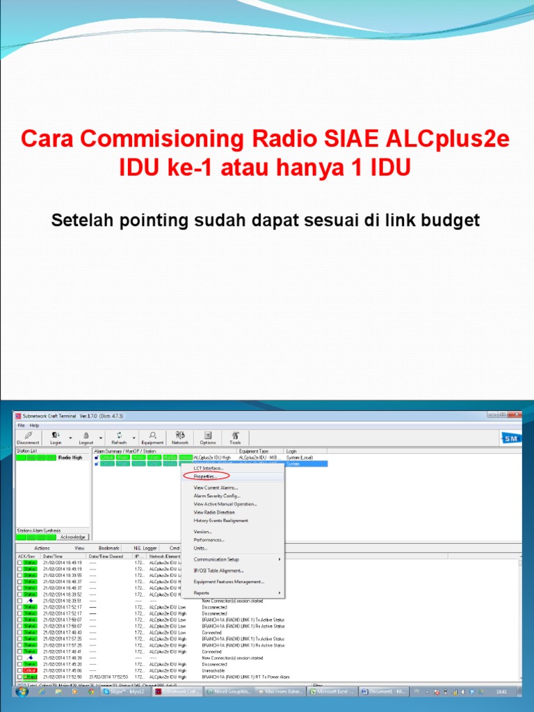 Commisioning ALC 2e IDU SIAE | PDF