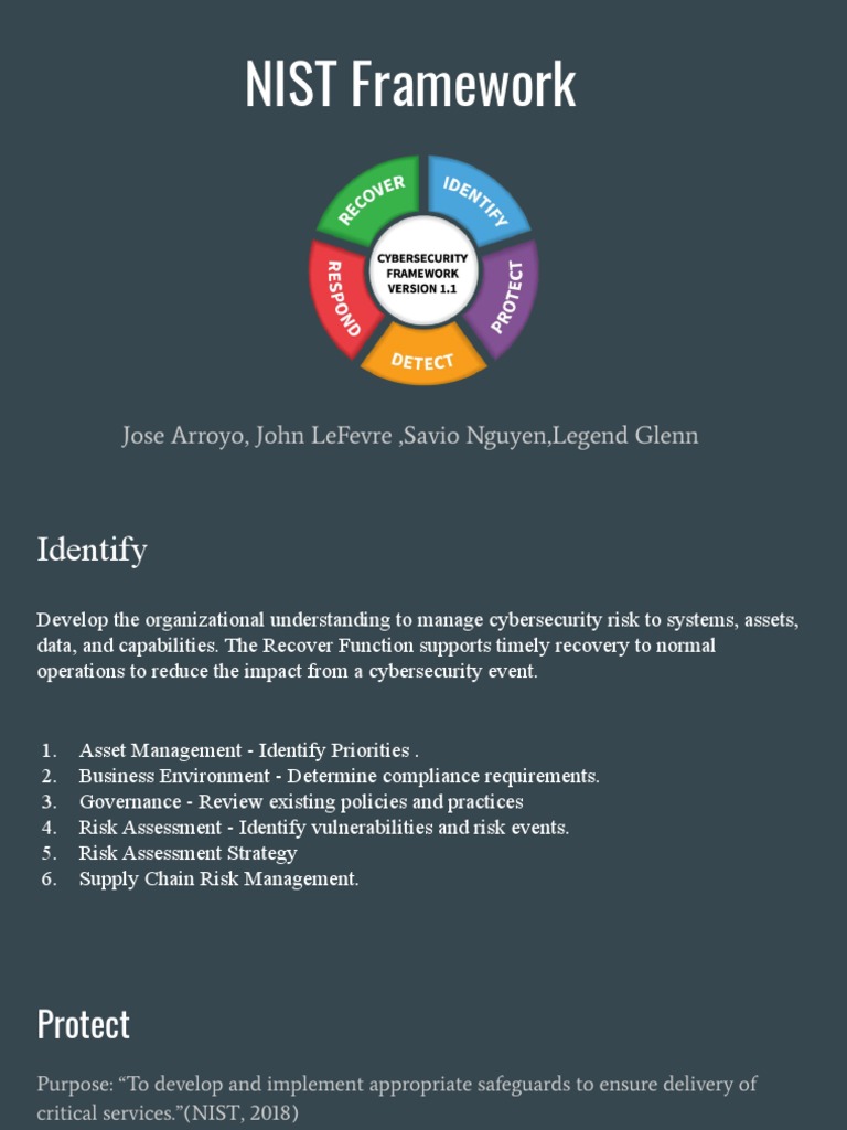 Nist Framework For Improving Critical Infrastructure Cybersecurity ...