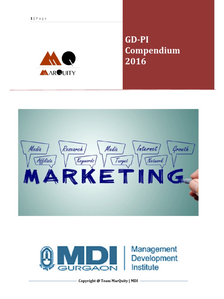 MDI Marketing Compendium 2016 | PDF | Banks | E Commerce