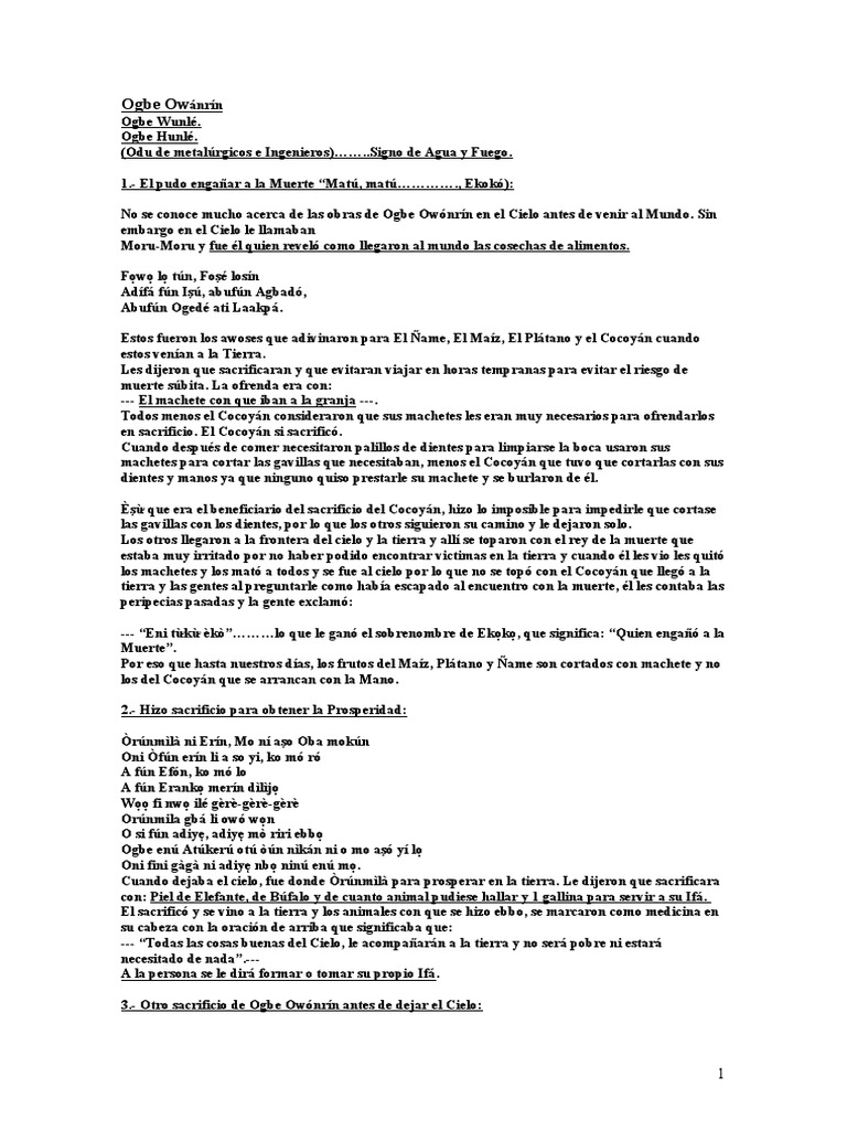 05-Ogbè Òwónrín | PDF | Religión y creencia