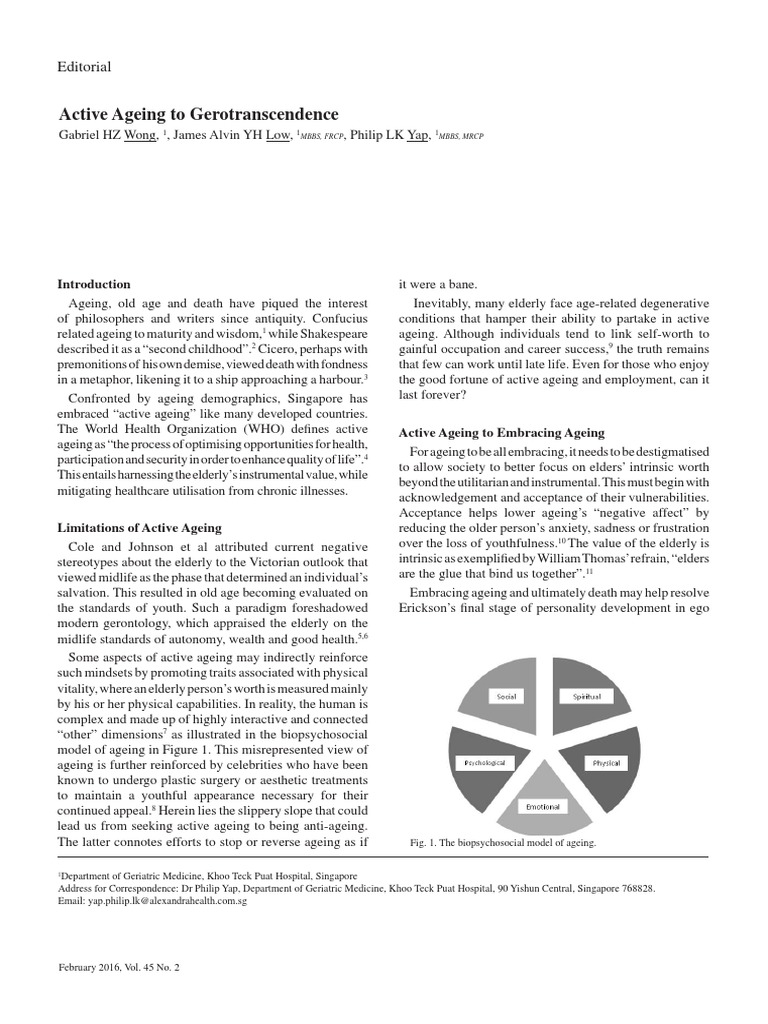 Active Ageing To Gerotranscendence: Editorial | PDF | Spirituality ...