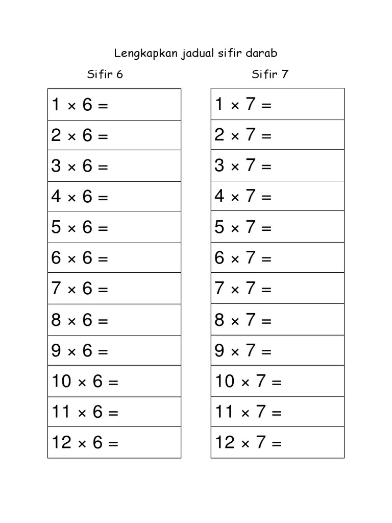 Latihan Sifir 6-9 PDF | PDF