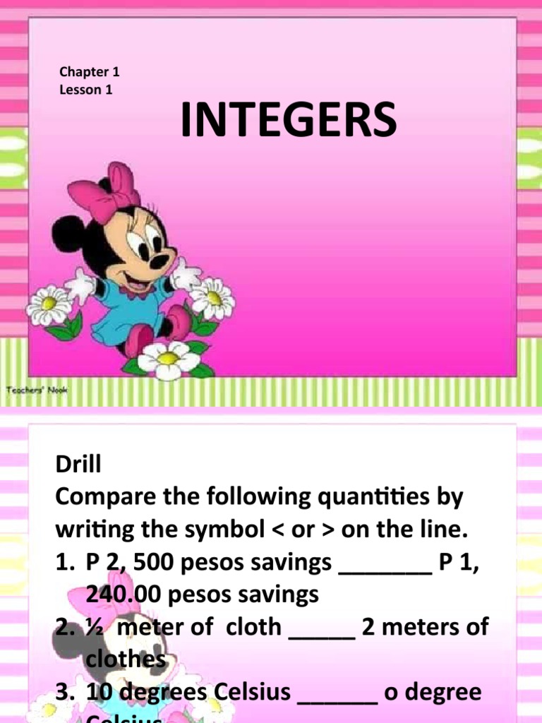Grade 6 PPT - MATH - Q2 - W7 - Comparing and Ordering Integers | PDF