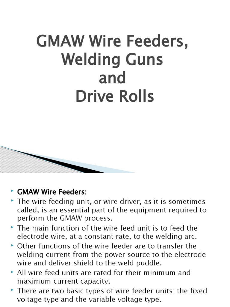 GMAW Wire Feeders, Welding Guns and Drive Rolls | PDF | Materials ...