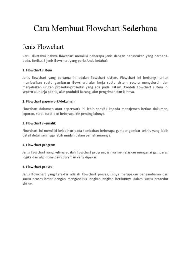 Cara Membuat Flowchart Sederhana | PDF