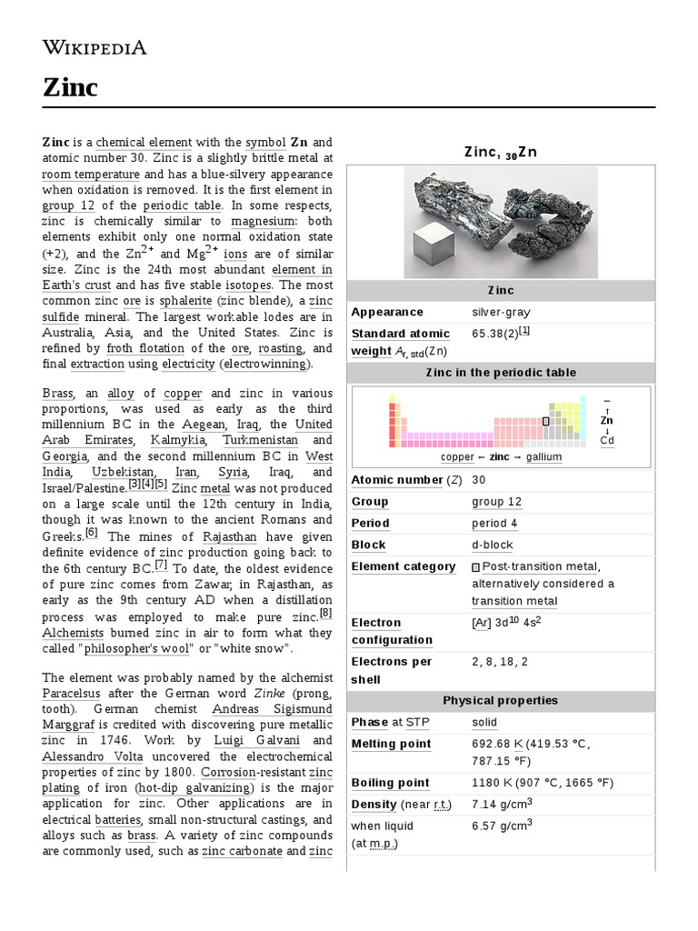 Zinc | PDF | Zinc | Metals