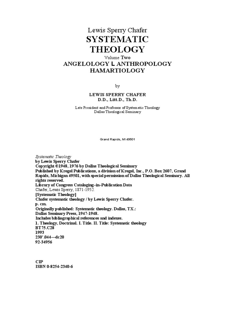 Lewis Sperry Chafer - Systematic Theology - Kregel Academic ...