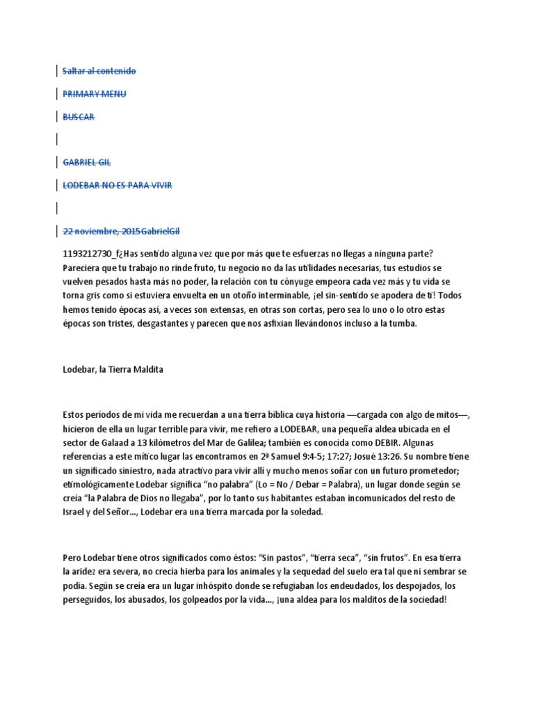 Significado de Lodebar en Hebreo | PDF | Seminario | David