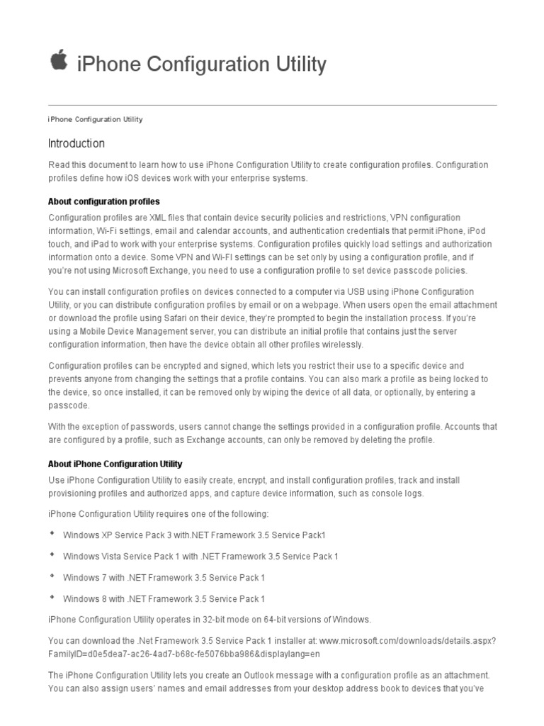 Iphone Configuration Utility Pdf I Cloud Ios