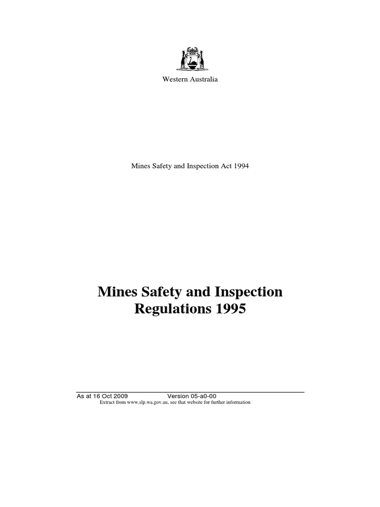 Mine Safety Regs 1995 | PDF | Noise | Ventilation (Architecture)
