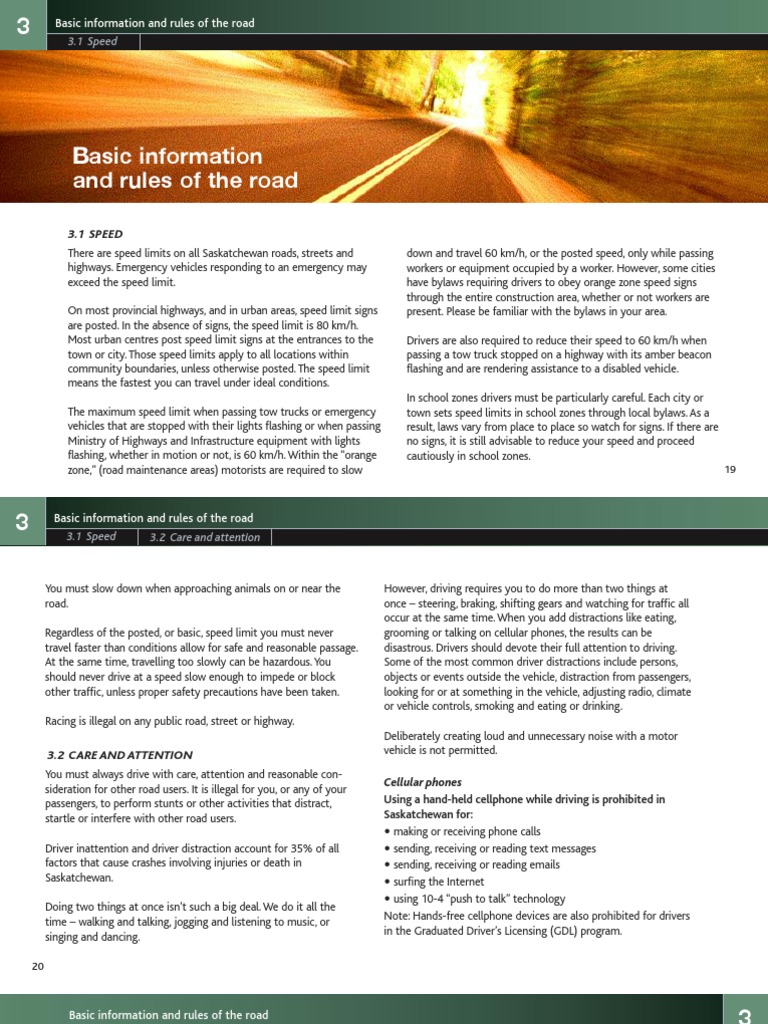 2010 DrvrHandbook Sect3 | PDF | Lane | Traffic