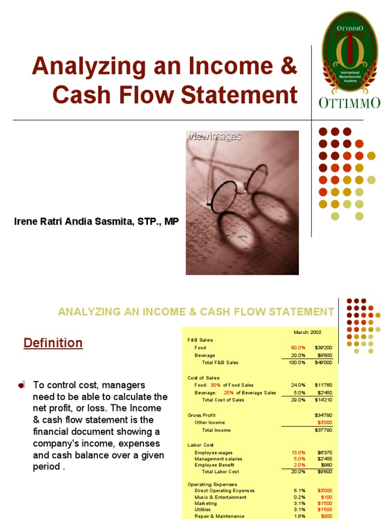 Analyzing An Income And Cash Flow Statement Irene Ratri Andia Sasmita