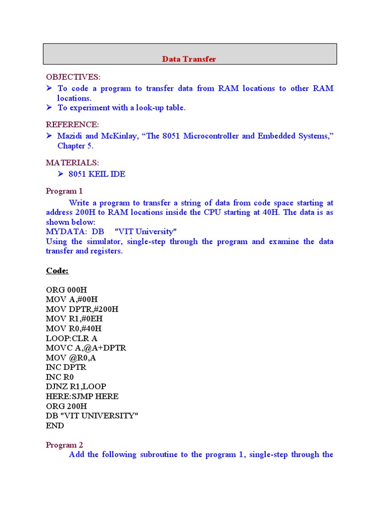 Objectives Data Transfer Pdf Computers