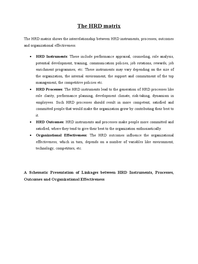 HRD Matrix | PDF | Performance Appraisal | Organization Development