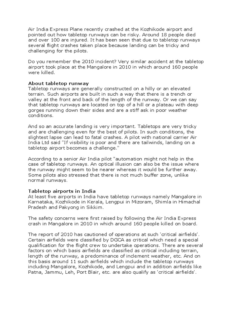 About Tabletop Runway | PDF | Runway | Airlines