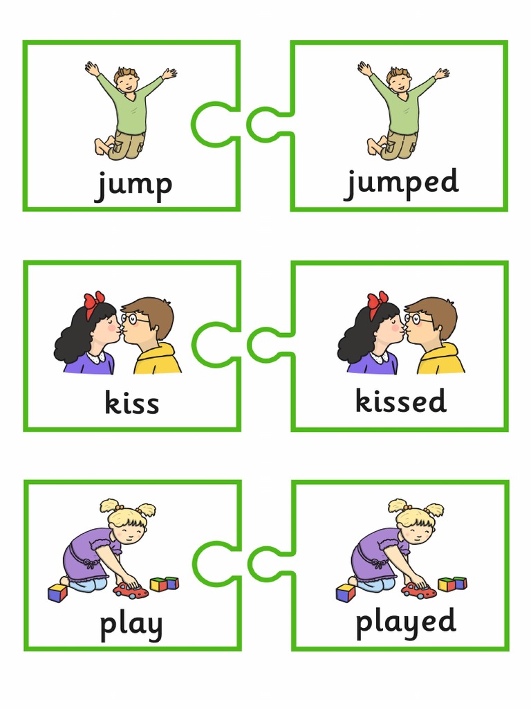 Regular Past Tense Verb Jigsaws | PDF