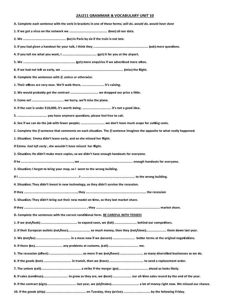 2aj211 Grammar & Vocabulary Unit 10 | PDF | Reliability Engineering ...