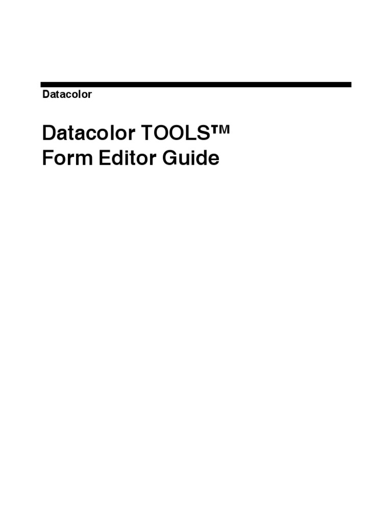 Datacolor Form Editor PDF | PDF | Menu (Computing) | Computer File