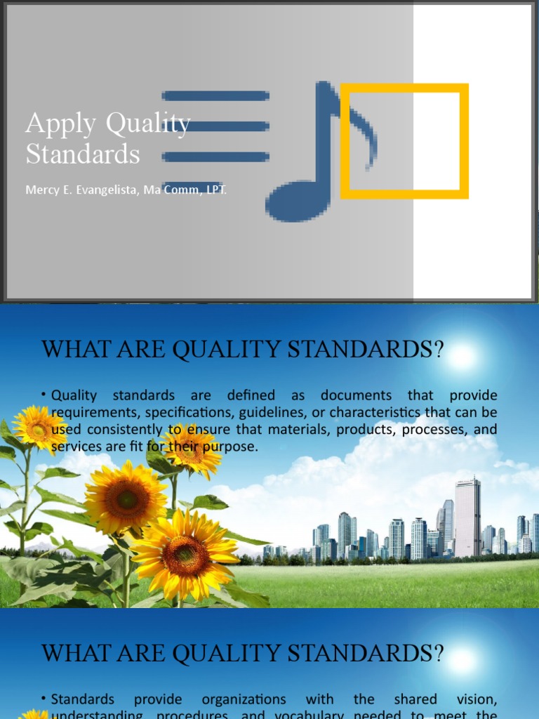Apply Quality Standards | PDF | Iso 9000 | International Organization ...
