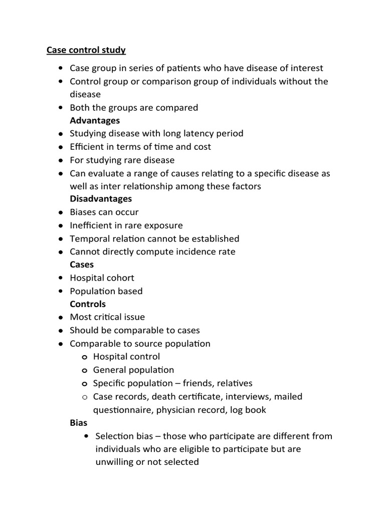 Case Control Study | PDF | Cohort Study | Research Methods