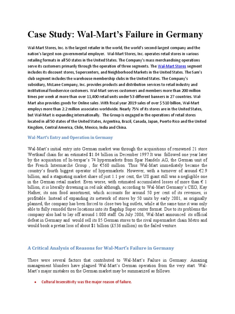 Case Study - Walmart | PDF