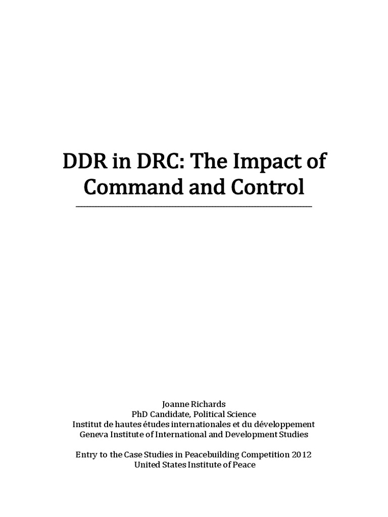 DDR Challenges in DRC: Command Impact | PDF | Company (Military Unit ...