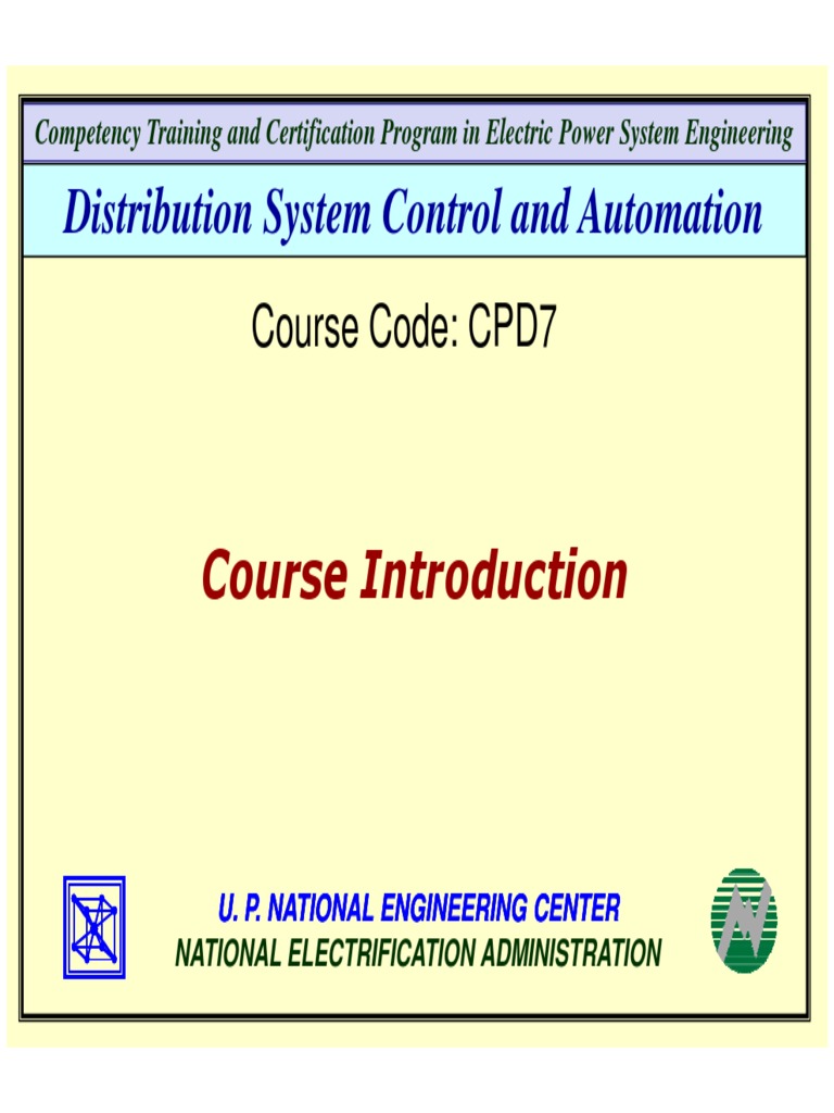 Distribution System Control and Automation: Course Introduction | PDF ...